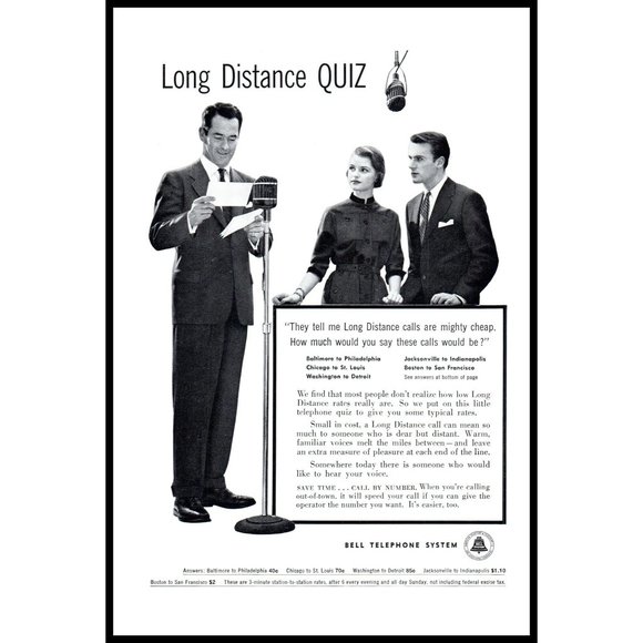 Bell | Art | 954 Bell Telephone System Vintage Print Ad Long Distance ...